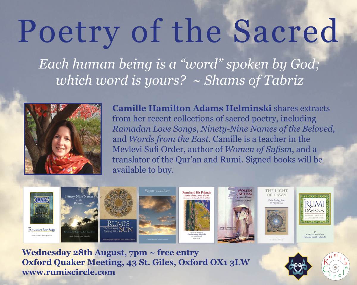 Poetry of the Sacred, Oxford Wed 28th Aug | Rumi's Circle